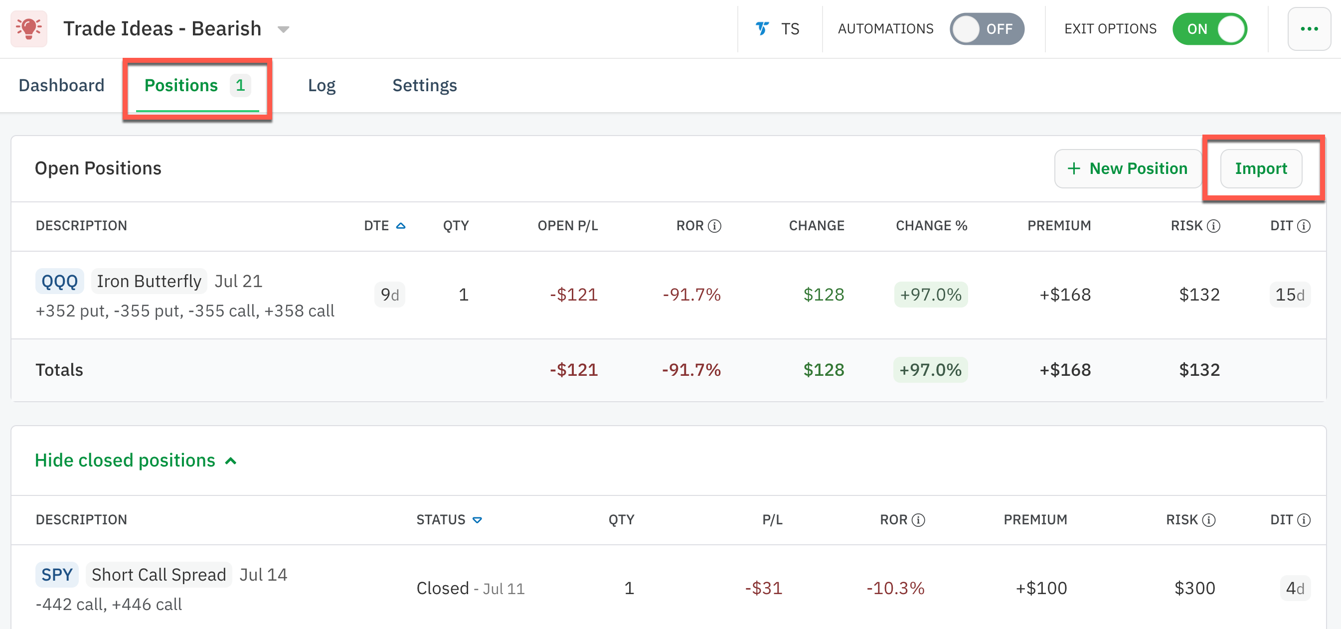 Import Positions from Your Brokerage Account to Option Alpha